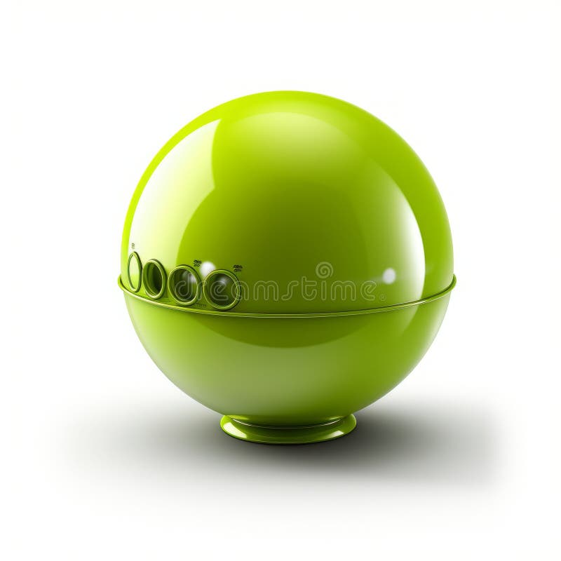 A Green Ball Sitting on Top of a White Surface Stock Illustration ...