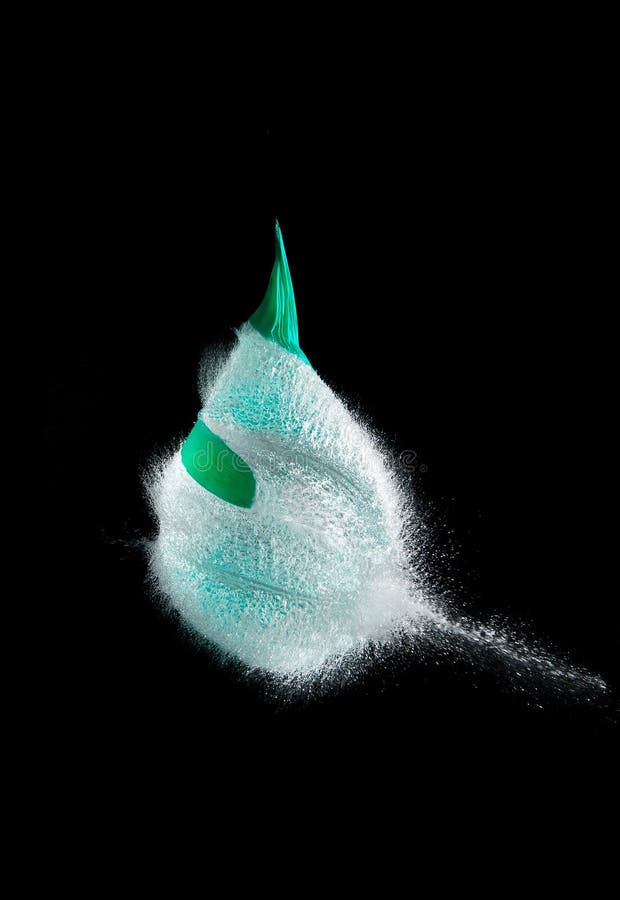 Green Balloon with Water Exploded by Bullet Stock Photo - Image of ...