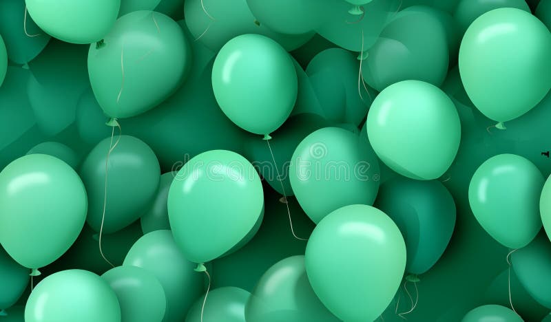 Green Balloons Background. Concept for Party or Celebration Event ...