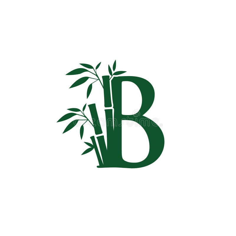 Green Bamboo B Letter Logo stock illustration. Illustration of bamboo ...