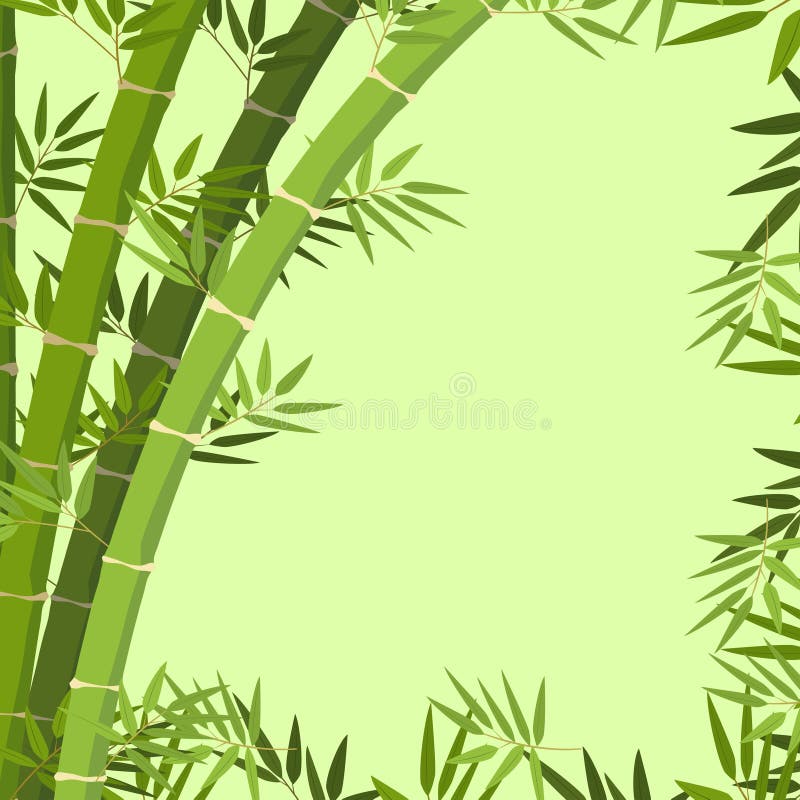 A green bamboo border stock vector. Illustration of leaf - 126757995