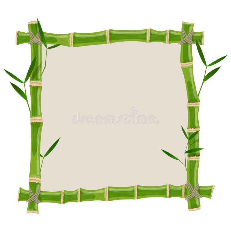 Green bamboo circle frame stock vector. Illustration of spring - 136811434