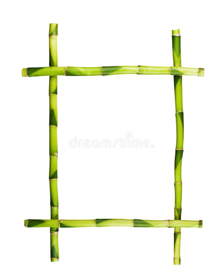 Green Bamboo Frame Isolated on White Background. Stock Photo - Image of ...
