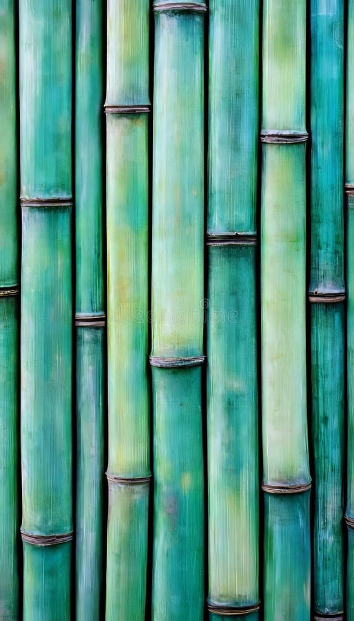 Green Bamboo Stalks Background, Natural Texture of Vertical Wooden ...