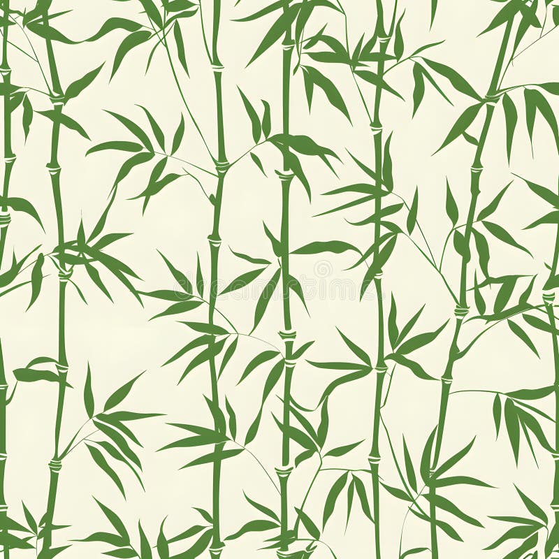 Bamboo Seamless Pattern, Green Bamboo Stalks and Leaves Background Stock Photo - Image of ...