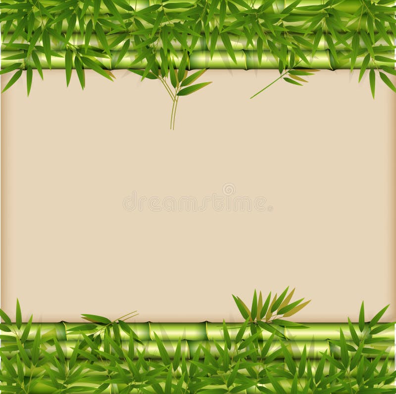 A green bamboo template stock vector. Illustration of banner - 126758488
