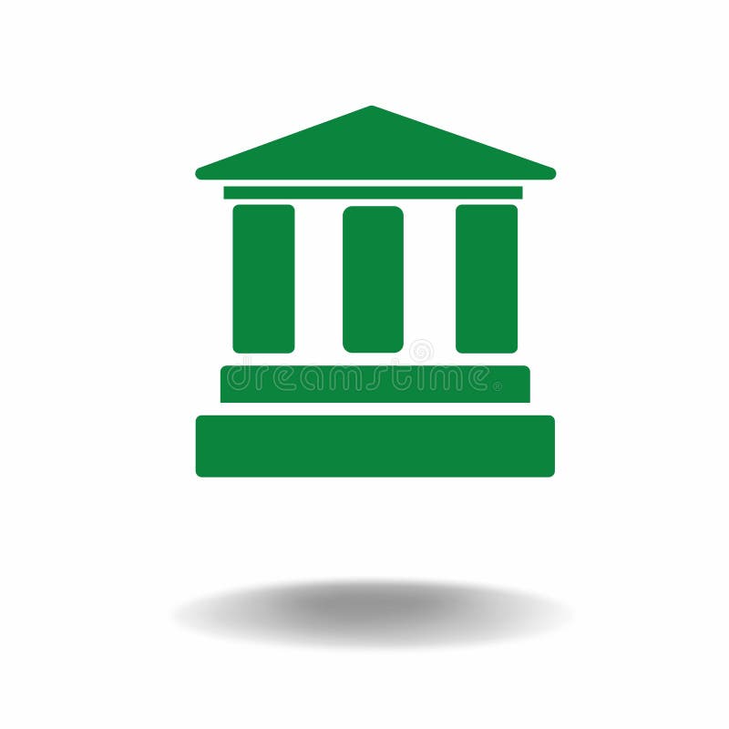 Green bank icon stock illustration. Illustration of diagram - 246586254