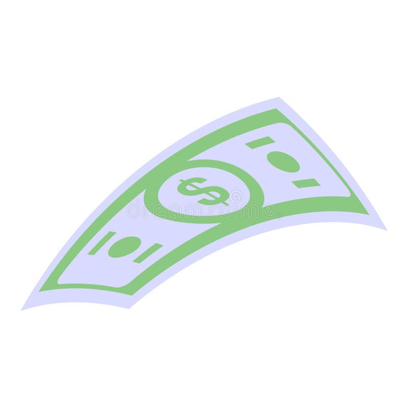 Green Banknote Waving in the Wind is Flying Away Stock Illustration ...