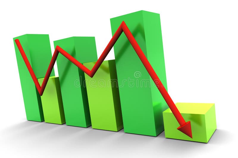 Down Trend Arrow stock vector. Illustration of reports, chart - 99541
