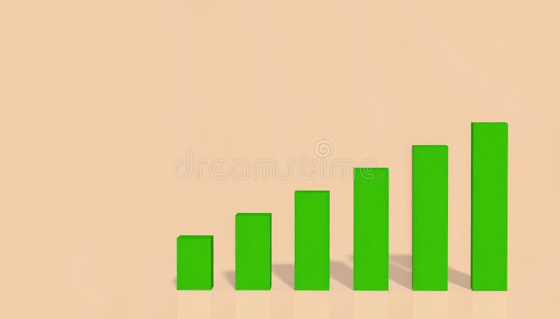 Green Bar Chart Growth Visualization with Shadow Effect, Business ...