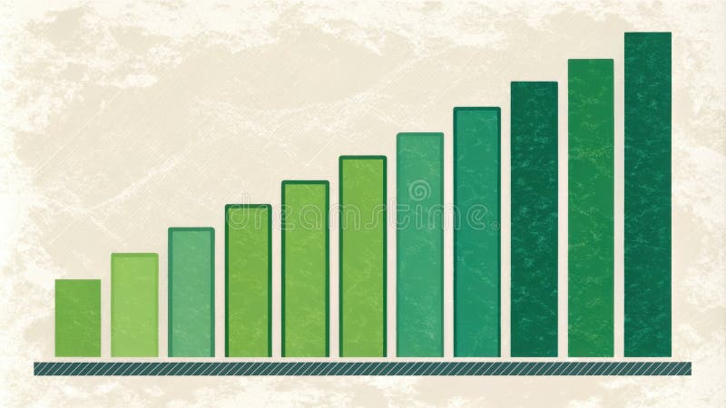 Green Bar Graph Showing Growth on Textured Background Stock Photo ...