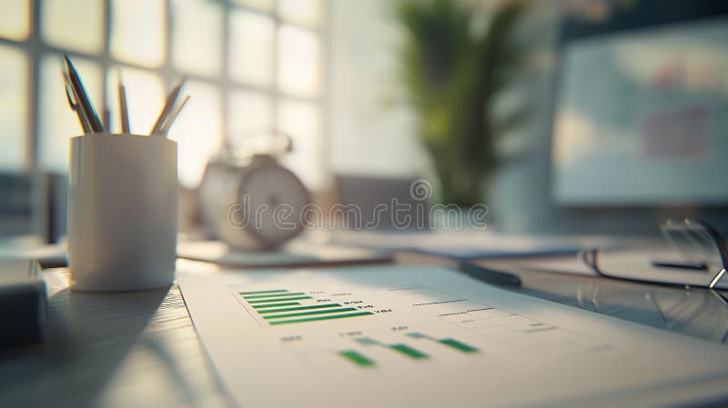 Green Bar Graph Signifies Business Data Analysis Stock Illustration ...