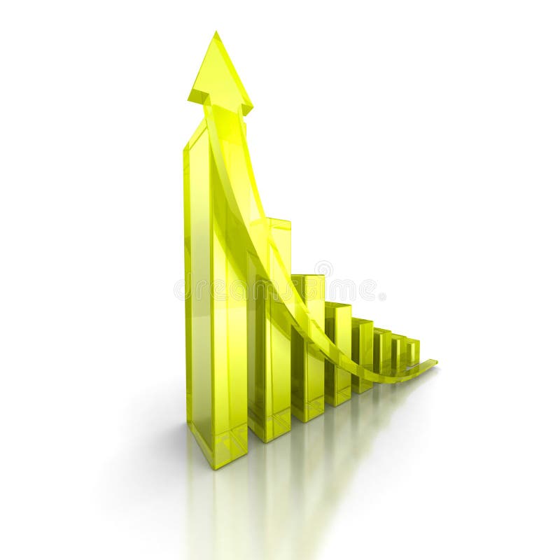 Green Bar Increasing Graph with Arrow. Business Success Concept Stock ...