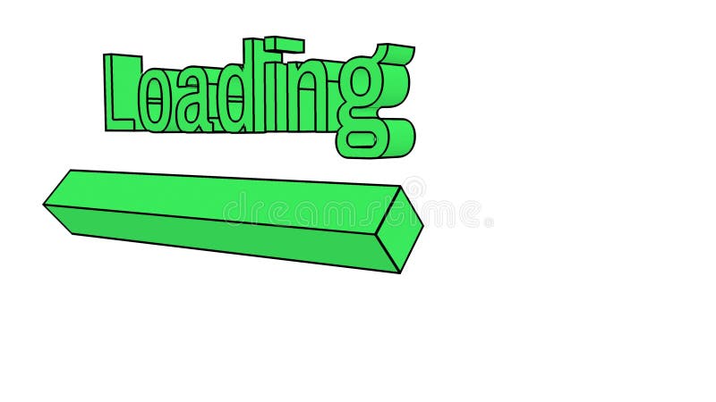 Green Bar Loading on White Back 3d Stock Illustration - Illustration of ...