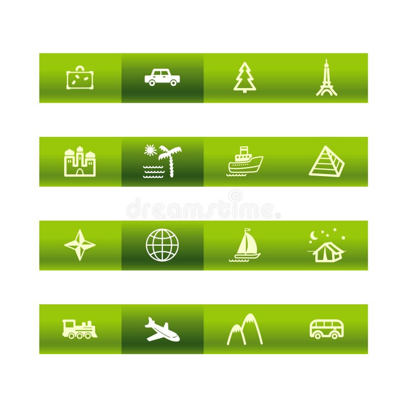 Green bar travel icons stock vector. Illustration of asia - 3651811