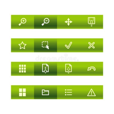 Green bar viewer icons stock vector. Illustration of buttons - 3651817