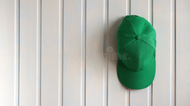 Green Baseball Cap Hanging White Wooden Wall Stock Photos - Free ...