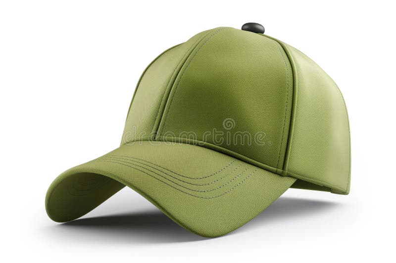 Green Baseball Cap Isolated on White Stock Photo - Image of simple ...