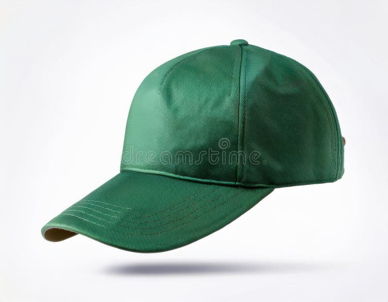 Green Baseball Cap Mockup Floating Air Isolated White Background Stock ...