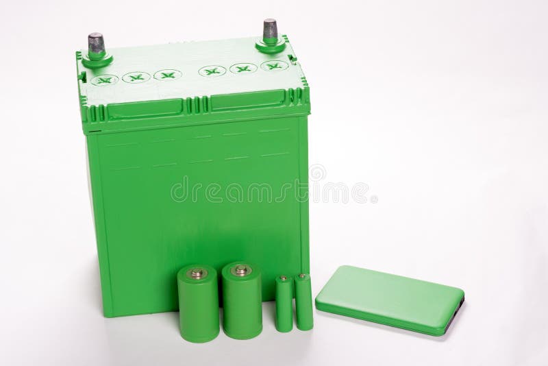 Green batteries stock image. Image of electrical, source - 276013501