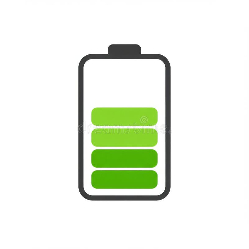 Green Battery Icon Showing Full Power Level Stock Illustration ...