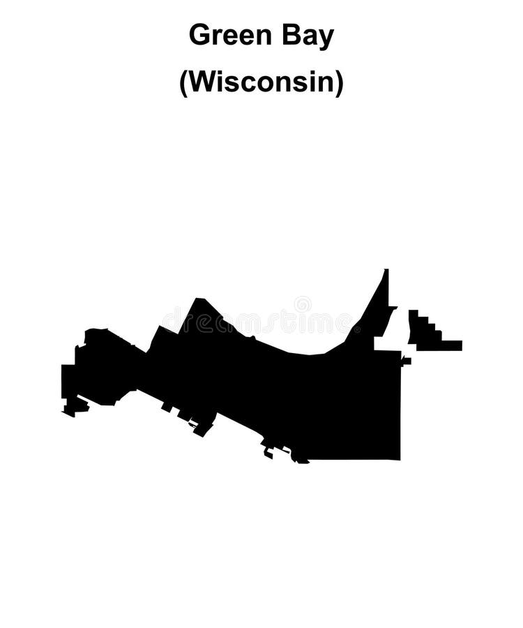 Green Bay outline map stock vector. Illustration of empty - 357624386