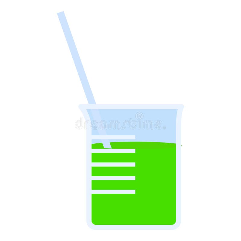 Green Beaker Icon, Flat Style Stock Vector - Illustration of classroom ...