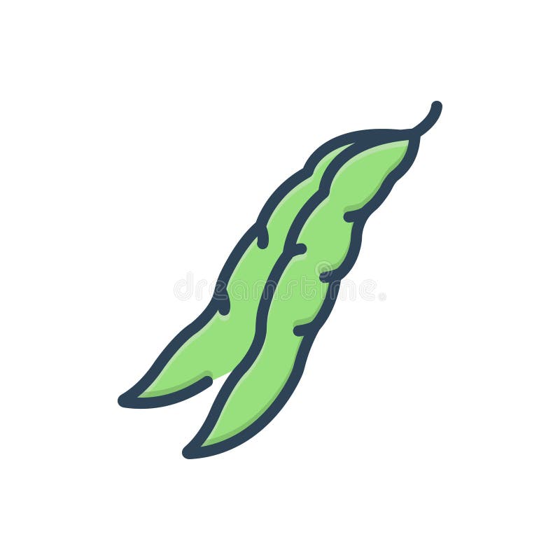 Color Illustration Icon for Green Bean, Pod and Healthy Stock ...
