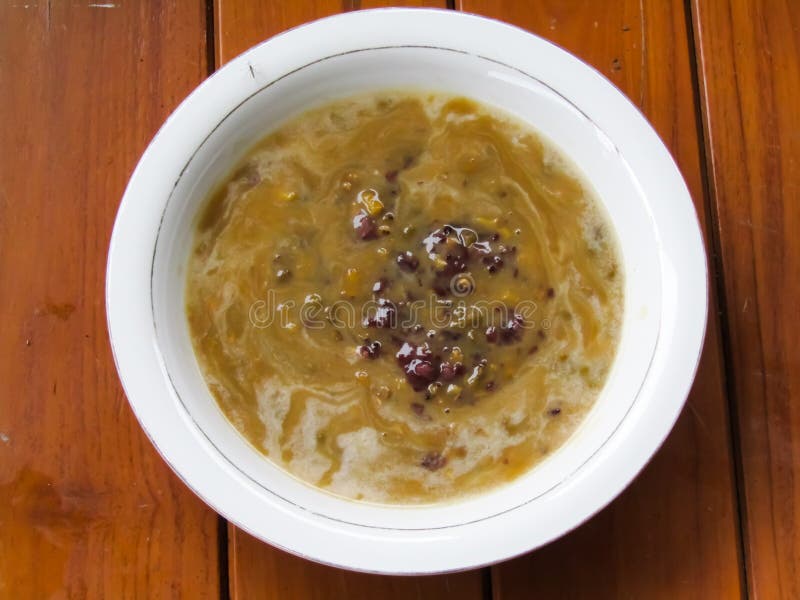 Green Bean Porridge and Red Sticky Rice Stock Photo - Image of fruit ...