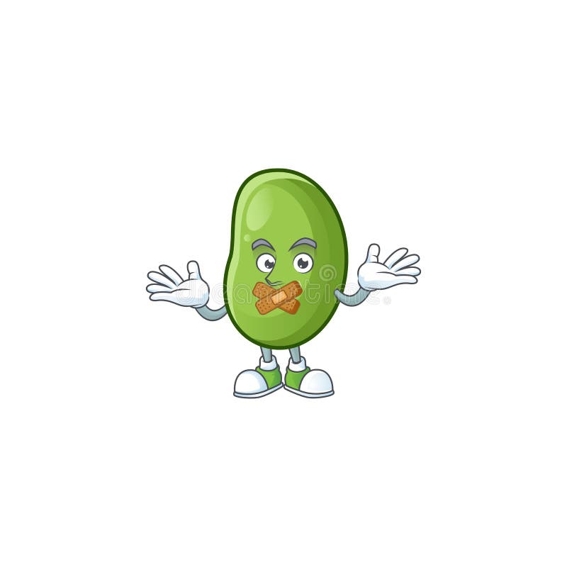 Green Beans Cartoon Character Style with Silent Gesture Stock Vector ...