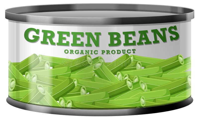 Green Beans Food Can Vector Stock Vector - Illustration of drawing, clip: 281265472