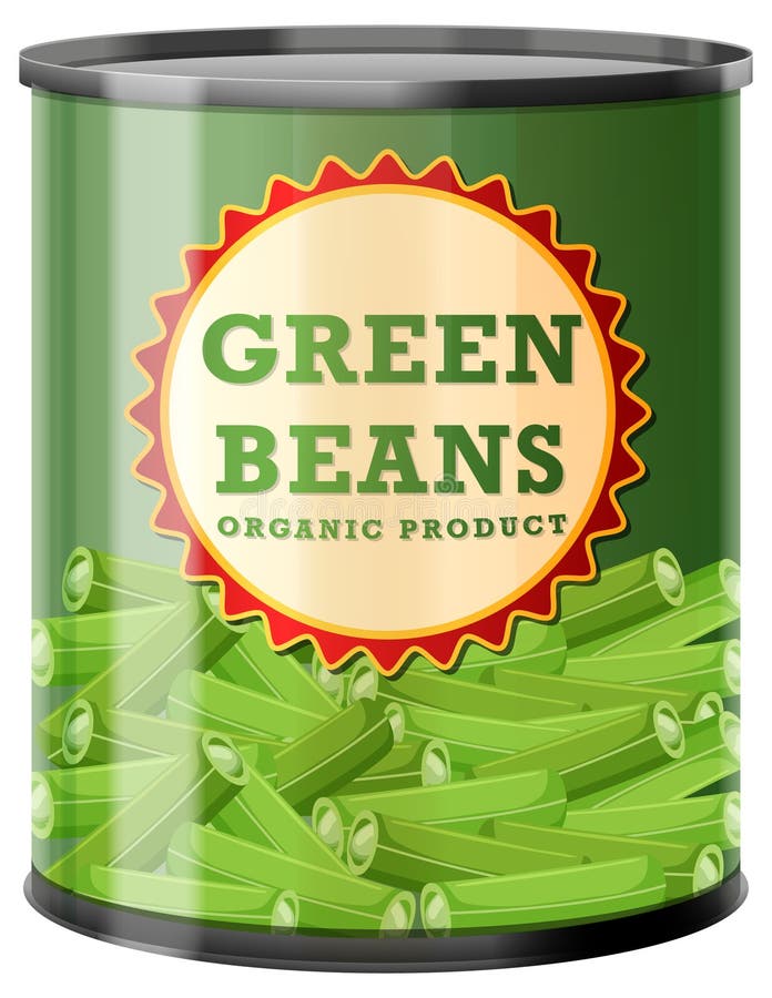 Green Beans Food Can Vector Stock Vector - Illustration of drawing ...