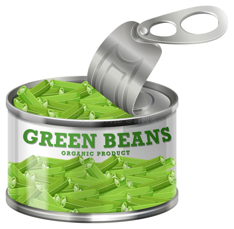 Green Beans Food Can Vector Stock Vector - Illustration of green, clip ...
