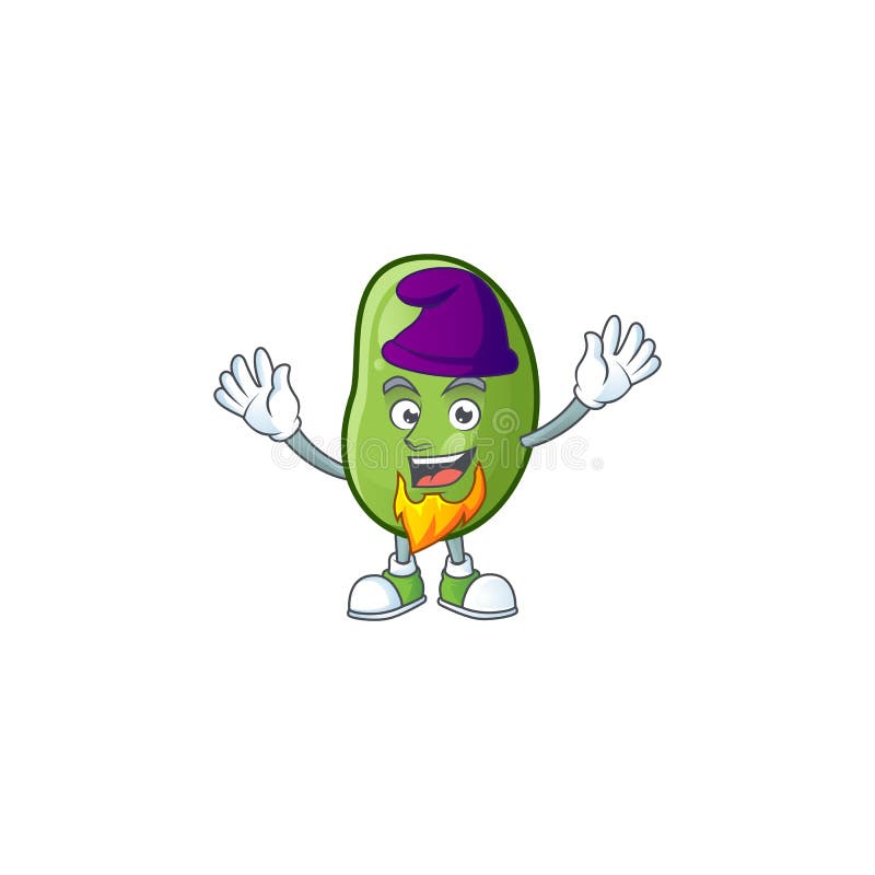 Green Beans Mascot Cartoon Style As an Elf Stock Vector - Illustration ...