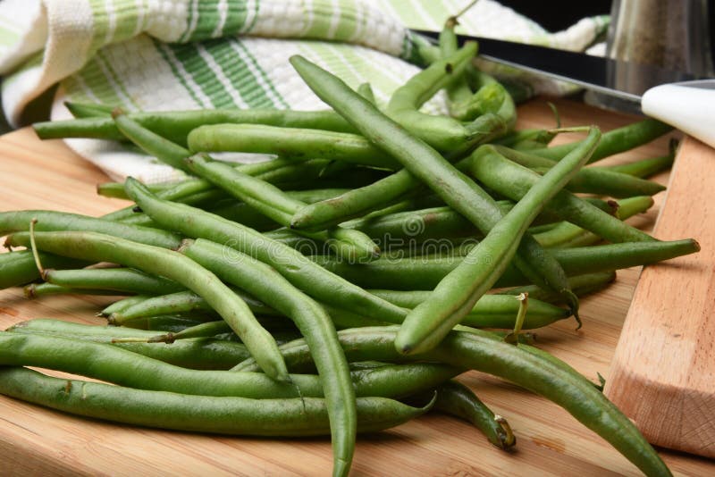 Green beans stock image. Image of cutting, beans, towel - 65941083