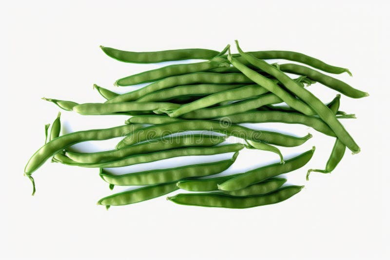 Green Beans on a White Background. Generative AI Stock Illustration ...
