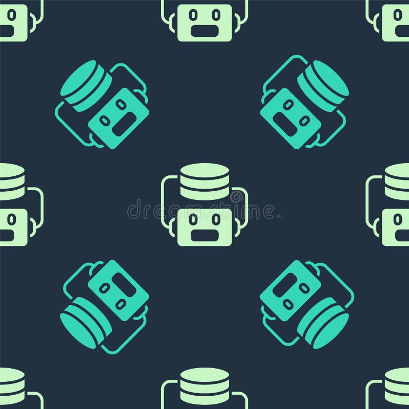 Green and Beige Artificial Intelligence Robot Icon Isolated Seamless ...