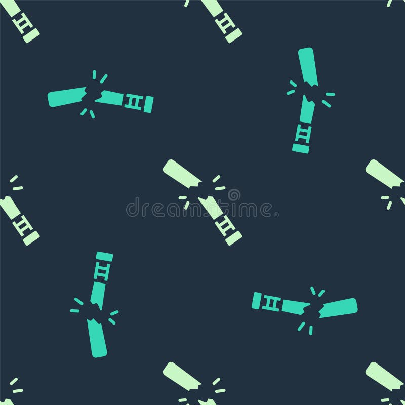 Green and Beige Broken Baseball Bat Icon Isolated Seamless Pattern on ...
