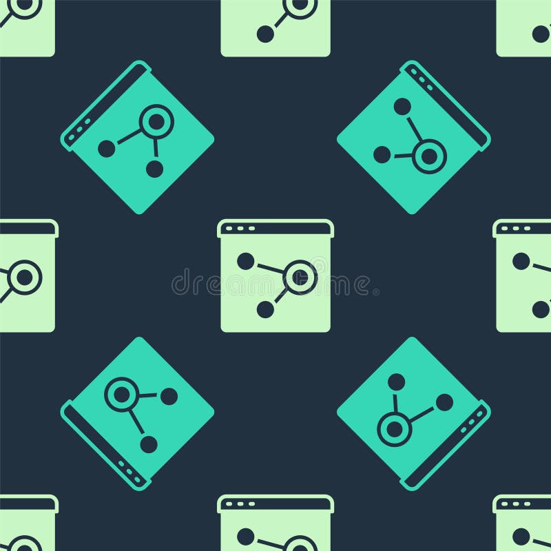 Green and Beige Browser Window Icon Isolated Seamless Pattern on Blue ...
