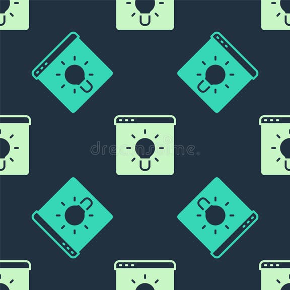 Green and Beige Browser Window Icon Isolated Seamless Pattern on Blue ...
