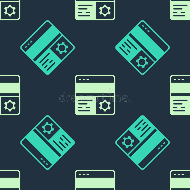 Green And Beige Debugging Icon Isolated Seamless Pattern On Blue Background Debugging Tool