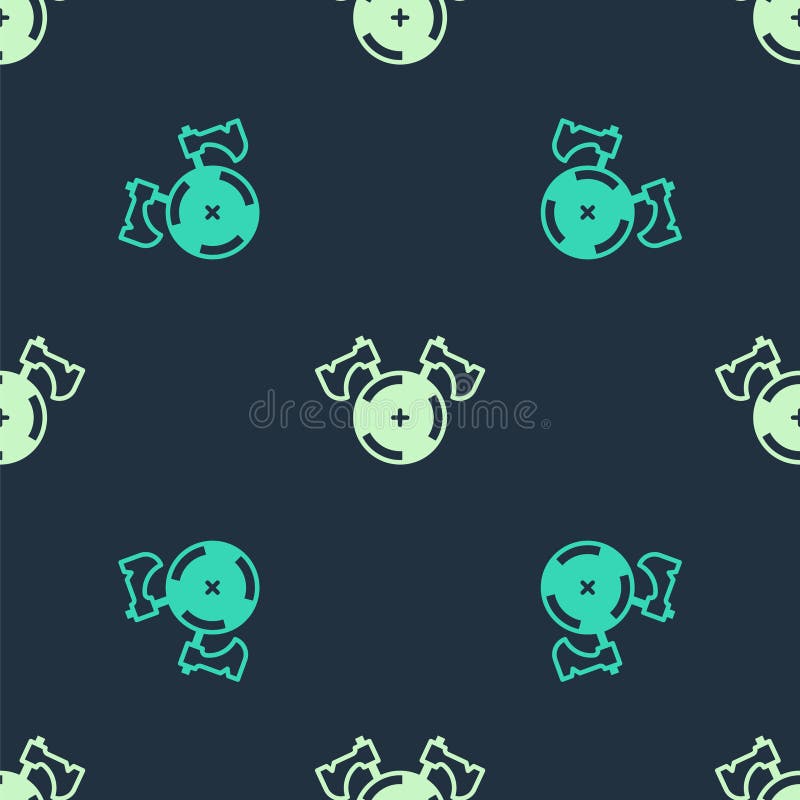 Green and Beige Medieval Shield with Crossed Axes Icon Isolated ...