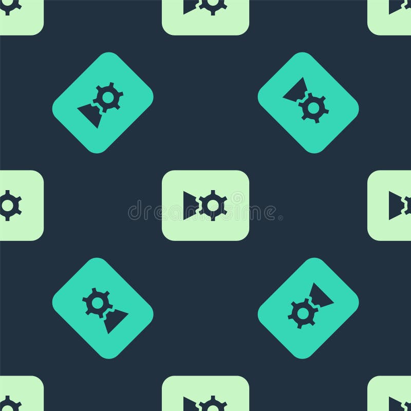 Green and Beige Music or Video Settings Button Icon Isolated Seamless ...