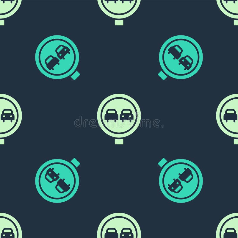 Green and Beige No Overtaking Road Traffic Icon Isolated Seamless ...