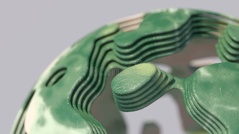 Green and Beige Organic Sphere. Abstract Illustration, 3d Render, Close ...