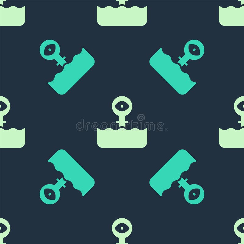 Green and Beige Periscope in the Waves Above the Water Icon Isolated ...