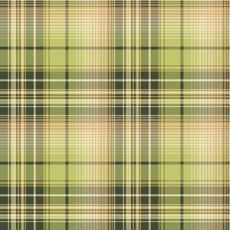Green Beige Pixel Check Fabric Texture Seamless Pattern Stock Vector ...
