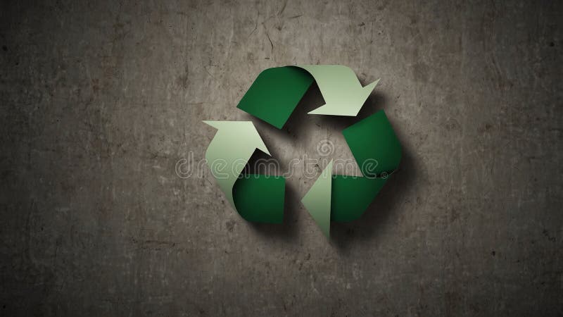 Green and Beige Recycling Symbol on Textured Background Emphasizing Eco ...