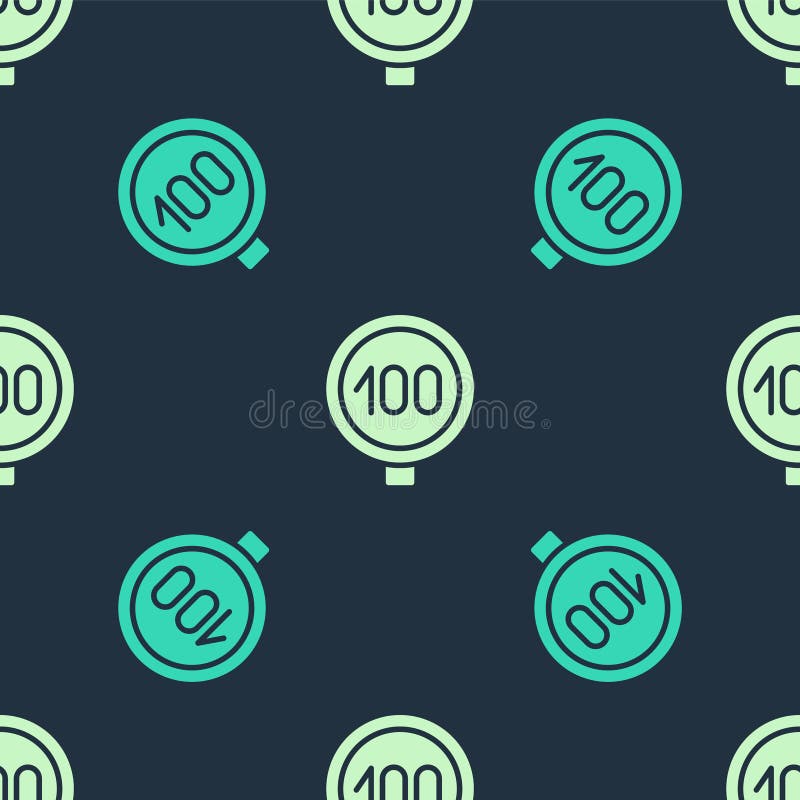 Green and Beige Speed Limit Traffic Sign 100 Km Icon Isolated Seamless ...