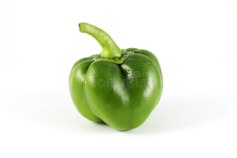 Green Bell Pepper or Capsicum Stock Image - Image of isolated, white ...